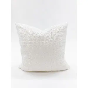 Anaya Cool Cotton Waffle Euro Pillow With Down Insert - White