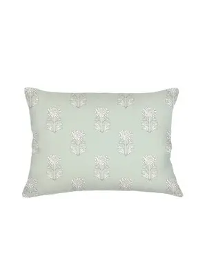 Anaya Vintage Block Print Linen Dutch Euro Pillow With Down Alternative Insert - Mint Green