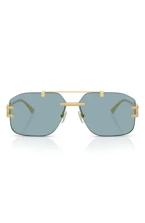 Versace 60mm Rectangular Sunglasses - Gold