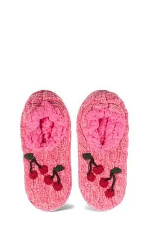 MEMOI Cherries Chenille Slipper Socks