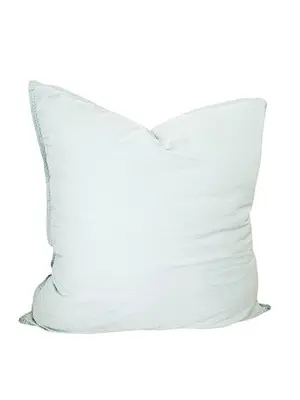 Anaya Stonewashed Cotton Percale Pillow With Down Insert - Euro Aqua Breeze