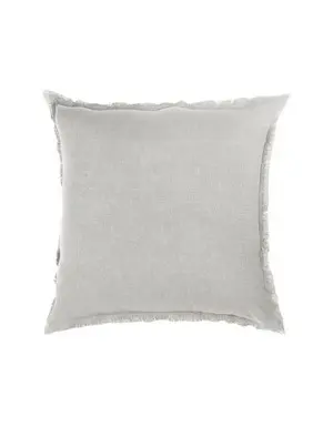 Anaya Fringe Soft Linen Pillow With Down Alternative Insert - Grey