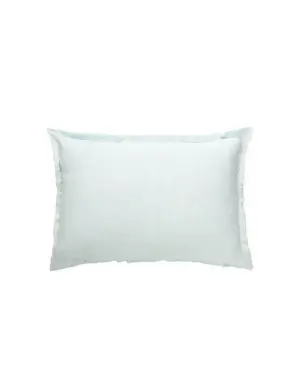 Anaya Fringe Soft Linen Pillow With Down Alternative Insert - Light Aqua