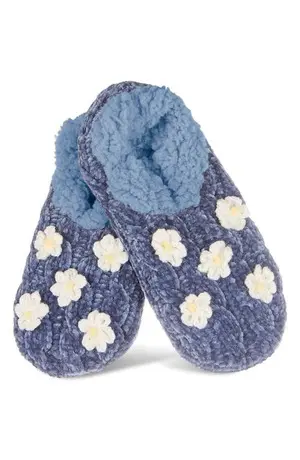 MEMOI Daisies Chenille Slipper Socks