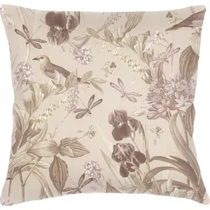 Anaya Tropical Paradise Linen Euro Pillow With Down Insert - Beige