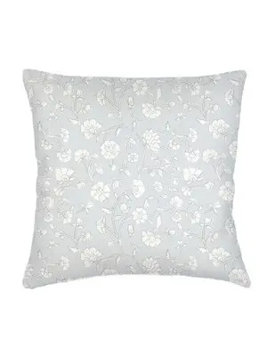 Anaya Jaipur Floral Linen Pillow With Down Insert - Grey