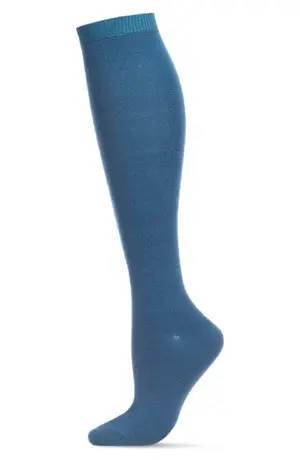 MEMOI Soft Knit Knee High Socks - Moroccan Blue