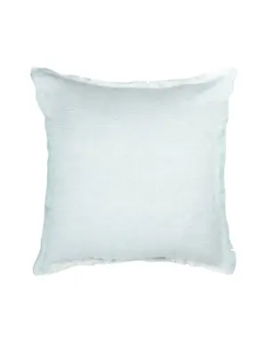 Anaya Fringe Soft Linen Pillow With Down Insert - Light Aqua