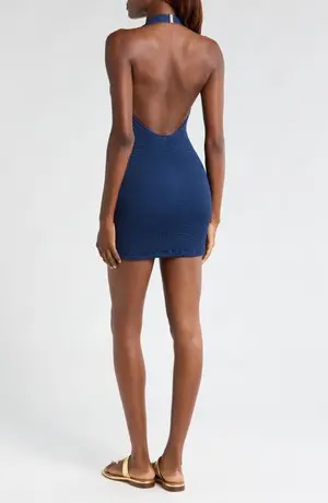 CLEONIE Neptune Plunge Cover-up Minidress