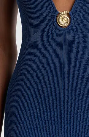 CLEONIE Neptune Plunge Cover-up Minidress