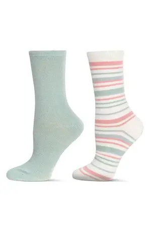 MEMOI Assorted 2-pack Crew Socks - Green