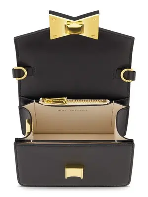 Mac Duggal Mini Crossbody Bag With Gold Hardware - Black