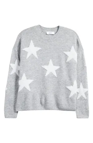 CECE DUPRAZ Eyelash Star Sweater - Light Heather Grey