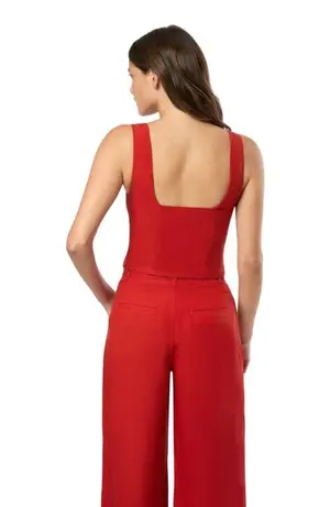 Onia Air Linen Square Neck Top