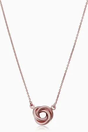 ORADINA 14k Gold Knot Pendant Necklace - Rose Gold