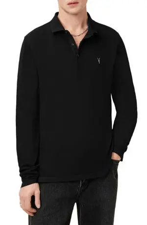 ALLSAINTS Reform Cotton Piqué Polo - Black