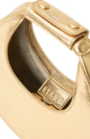 Staud Good Night Metallic Leather Moon Bag - Gold