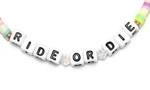 LITTLE WORDS PROJECT Bff Ride Or Die Beaded Stretch Bracelet