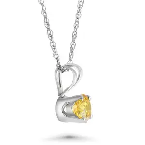 BLISS DIAMOND 20.50ct Lab Grown Diamond Solitaire Pendant Necklace - White Gold - .25ct