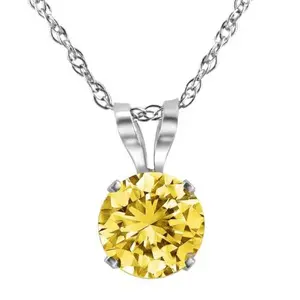 BLISS DIAMOND 20.50ct Lab Grown Diamond Solitaire Pendant Necklace White Gold - .38ct