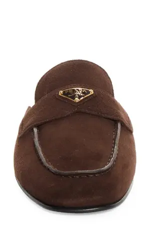 Prada Logo Loafer Mule - Moro