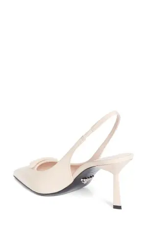 Prada Modellerie Pointed-toe Slingback Pump - Cipria