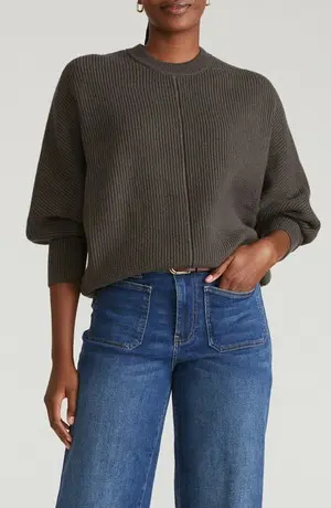 Universal Standard Marguerite Rib Dolman Sleeve Sweater - Graphite