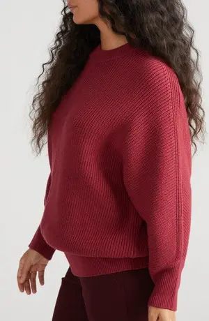 Universal Standard Marguerite Rib Dolman Sleeve Sweater - Savvy Red