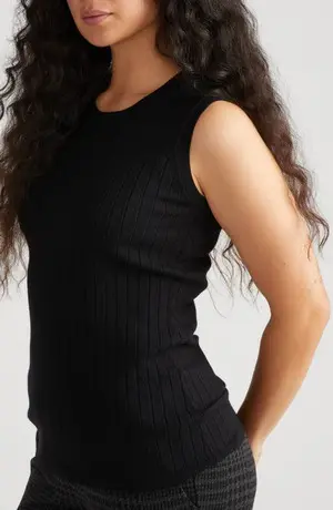 Universal Standard Workwear Ribbed Sweater Vest - Black