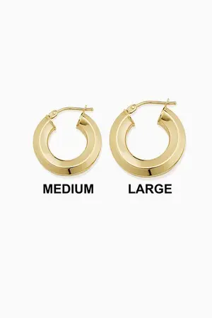 ORADINA 14k Yellow Gold Clean Cut Hoop Earrings - Yellow Gold - 20mm