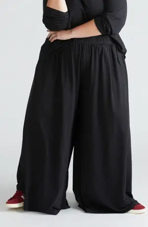Universal Standard Ezra Wide Leg Lounge Pants - Black