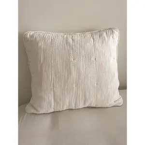 Anaya Easy Cotton Gauze Euro Pillow With Down Alternative Insert Beige