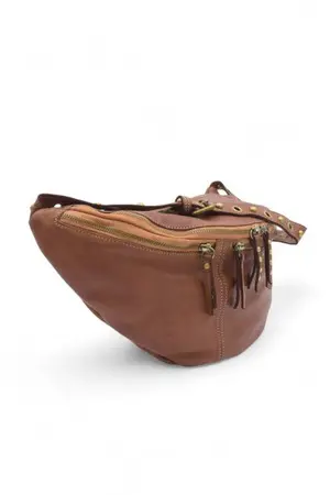 BOLSA NOVA Bella Large Sling Bag In Washed Italian Leather - Cognac