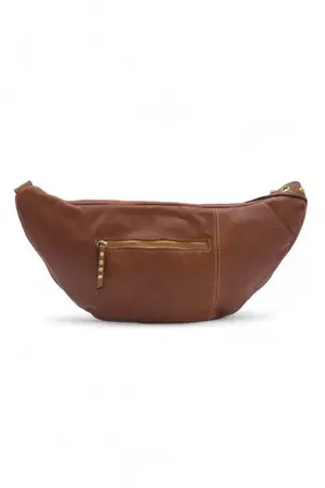 BOLSA NOVA Bella Large Sling Bag In Washed Italian Leather - Cognac