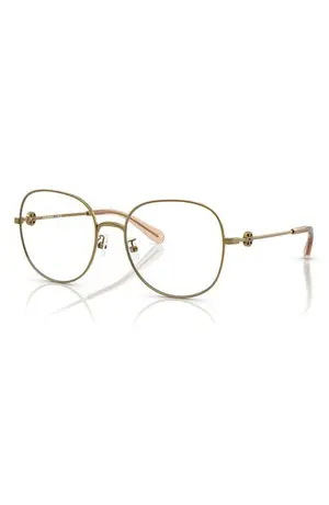 Tory Burch 55mm Round Frame Optical Glasses - Gold Amber