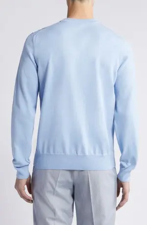 BOSS Pacas Cotton Crewneck Sweater - Light Blue