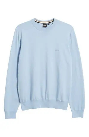 BOSS Pacas Cotton Crewneck Sweater - Light Blue
