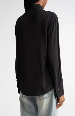 Proenza Schouler Arabella Silk Button-up Shirt - Black