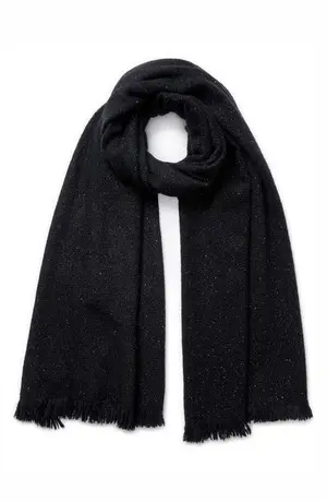 JANE CARR Glaciale Metallic Cashmere Blend Scarf - Devil
