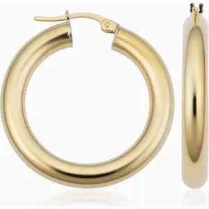 ORADINA 14k Large Hoop Earrings - Yellow Gold