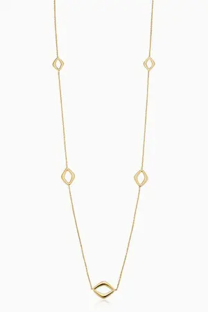 ORADINA 14k Gold Link Station Necklace - Yellow Gold