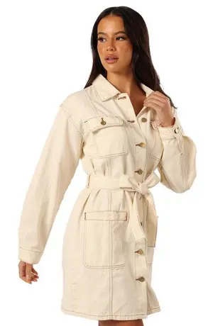 PETAL & PUP Otto Long Sleeve Denim Mini Shirtdress
