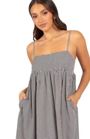 PETAL & PUP Andy Houndstooth Maxi Dress