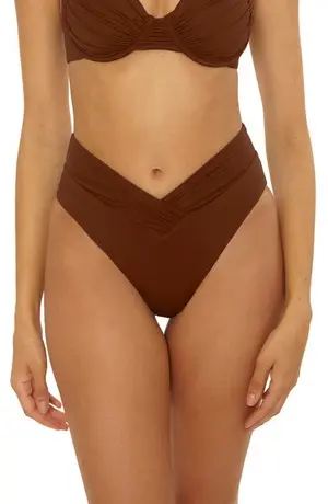 BECCA® By Rebecca Virtue Color Code High Waist Bikini Bottoms - Dark Coco