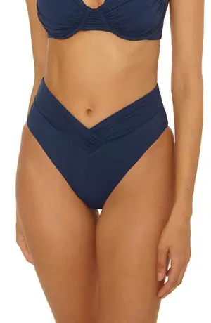 BECCA® By Rebecca Virtue Color Code High Waist Bikini Bottoms - Navy