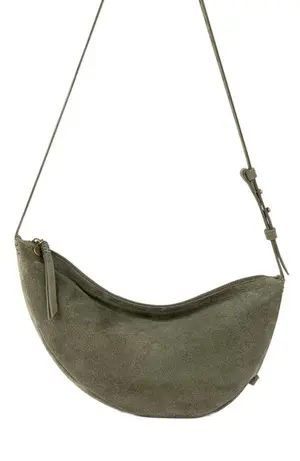 THE SAK Tess Large Crochet Sling Bag - Moss Suede