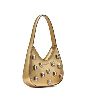 Karl Lagerfeld Paris Shoulder Bag With Top Handle - Metallic Gold