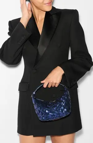 Mz Wallace Mini Metro Sequin Top Handle Bag