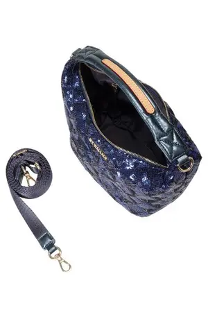 Mz Wallace Mini Metro Sequin Top Handle Bag