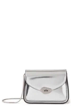 Mulberry Lana Mini Metallic Leather Crossbody Bag - Silver